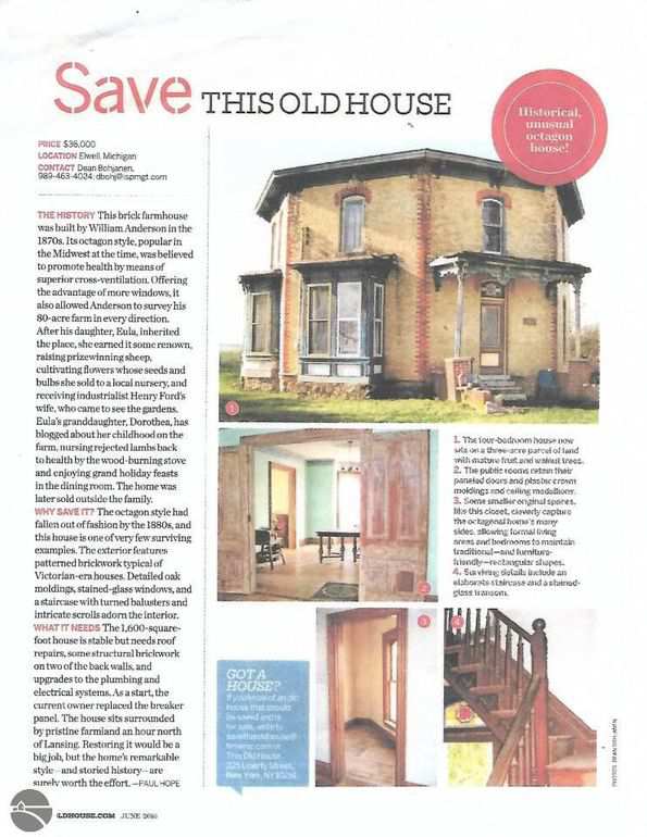 1876 Octagon - Elwell, MI - Old House Dreams